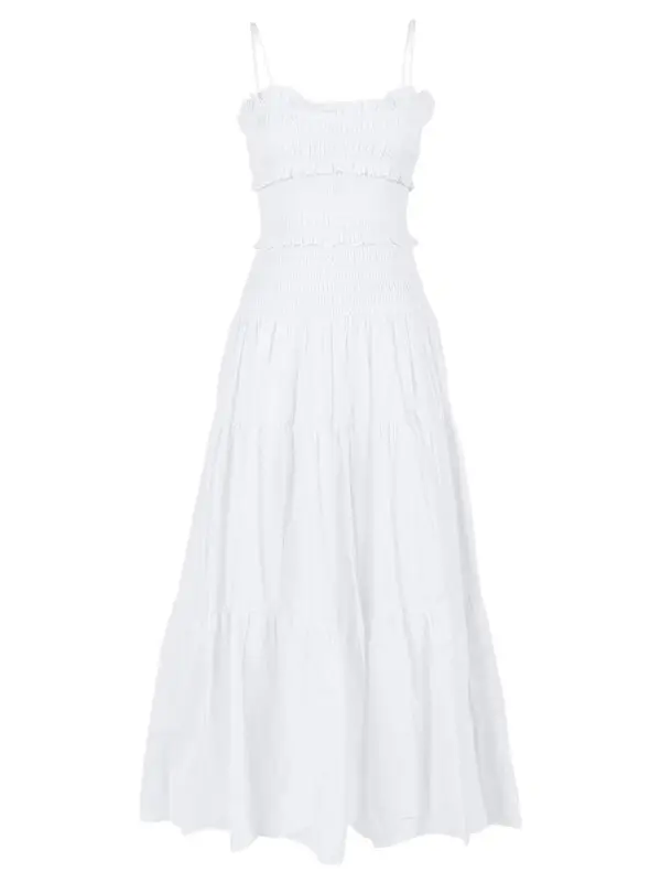Michael Kors Smocked Maxi Dress - White