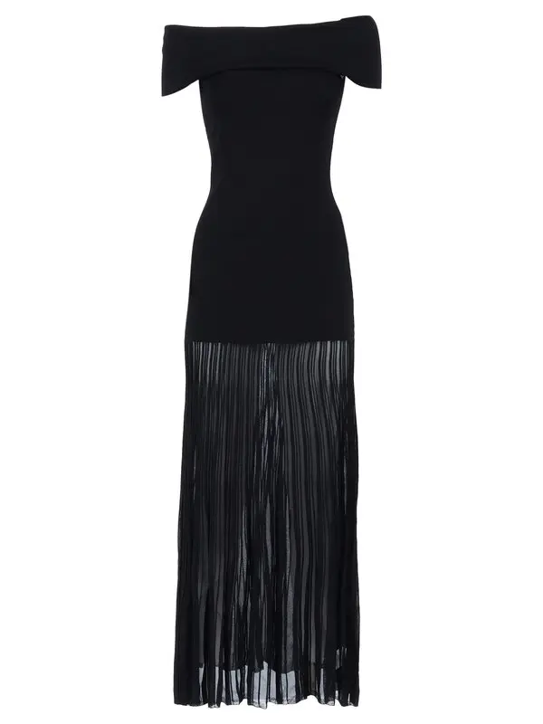Michael Kors Fold Over Sheer Maxi Dress - Red