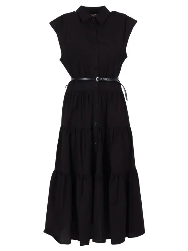 Michael Kors Poplin Midi Shirt Dress - Red