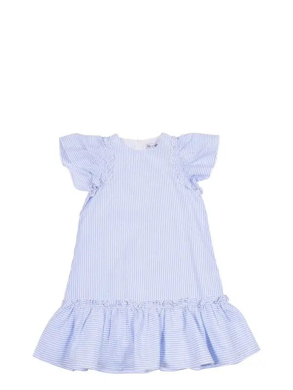 TARTINE & CHOCOLAT Tartine Et Chocolat Striped Ruffled Dress - Blu
