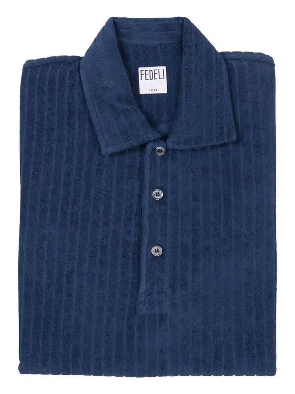 Fedeli Polo Shirt S/s Knitted - Blu