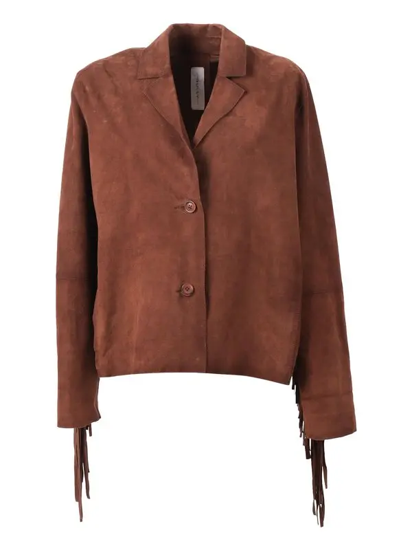 BULLY Goat Suede Leather Jacket - Red