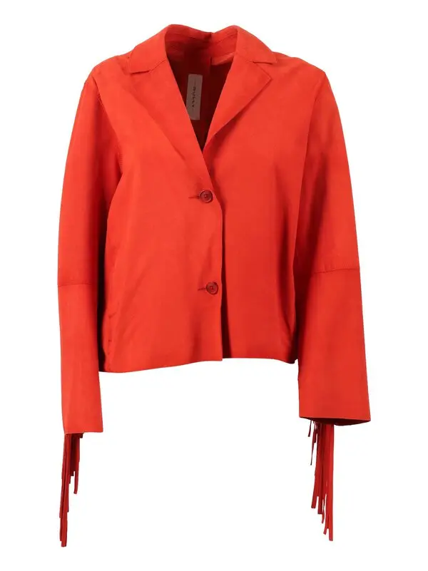 BULLY Suede Leather Jacket - Red