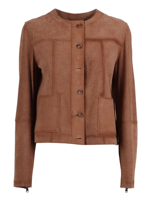 DROWS Goat Suede Leather Jacket - Red