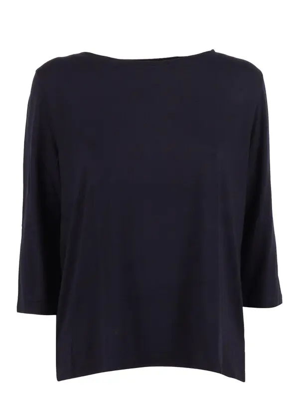 Majestic Filatures Boatneck 3/4 Sleeve T-shirt - Blu