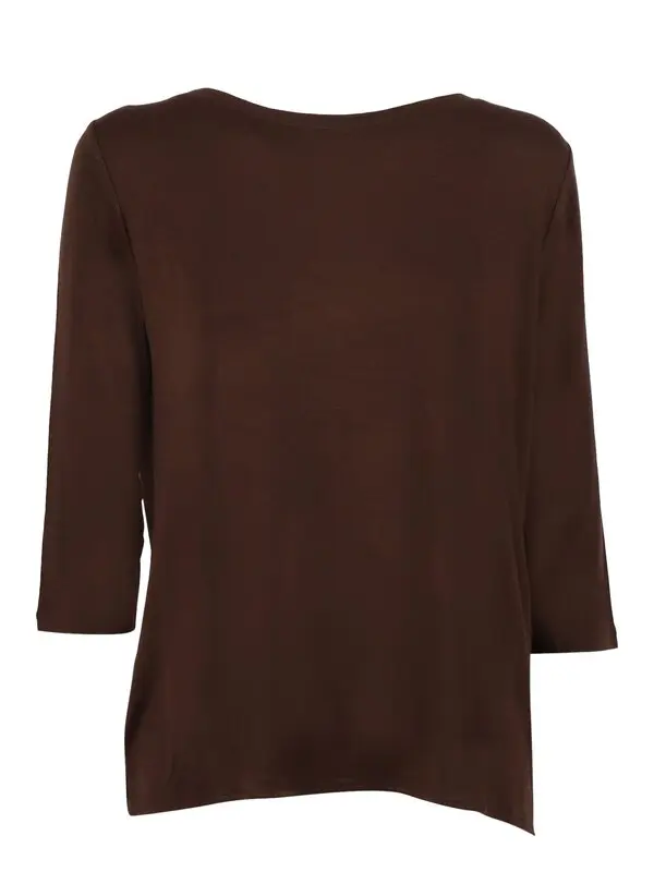 Majestic Filatures Boatneck Three-quarter Sleeve T-shirt - Red