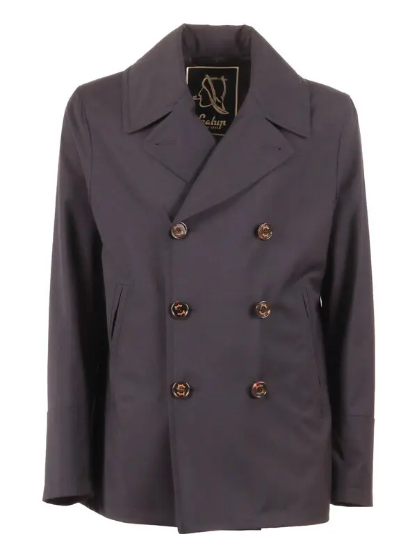 SEALUP Amalfi Pea Coat In Virgin Wool - Blu