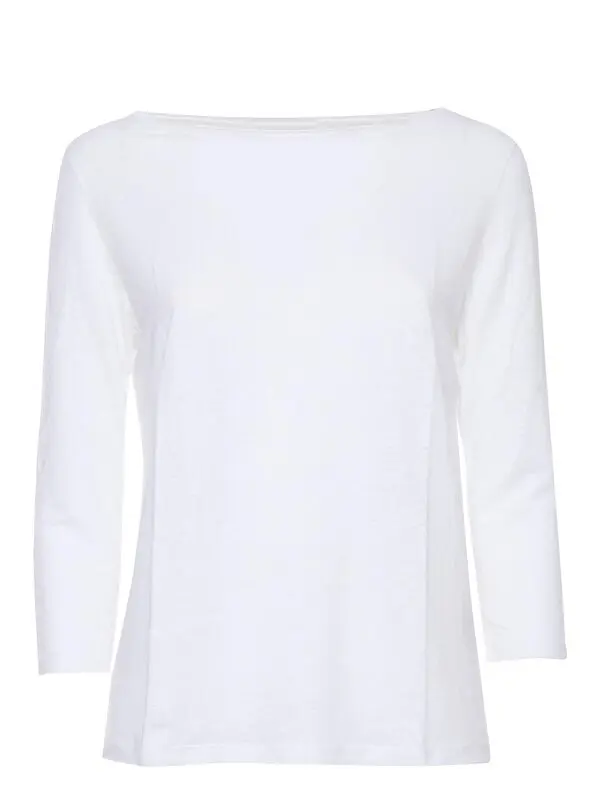 Majestic Filatures 3/4 Sleeve Boatneck Top - White