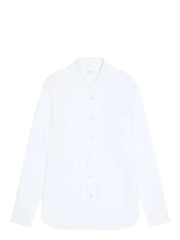 Dries Van Noten Loose Fit Cotton Poplin Shirt - White