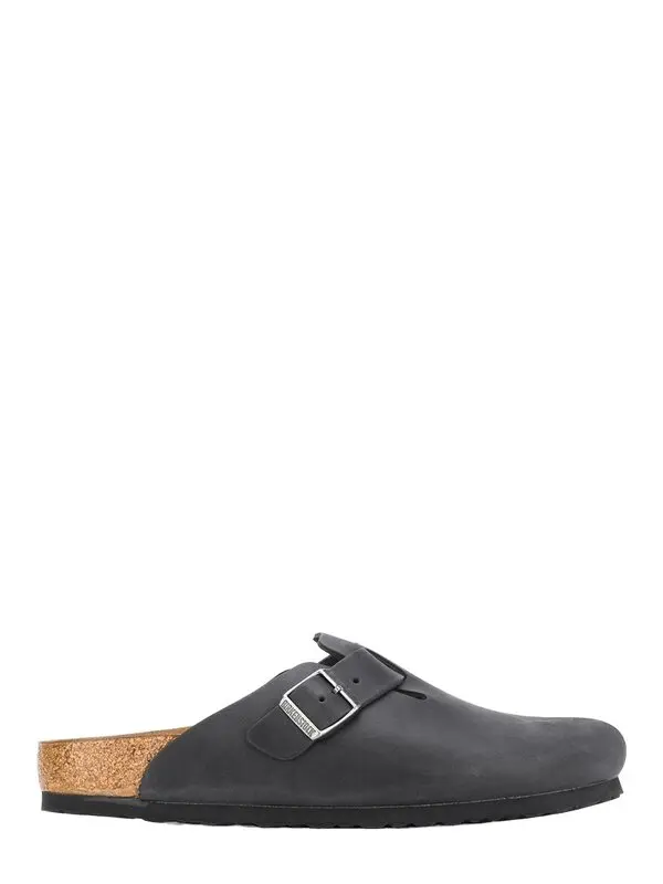 BIRKENSTOCK Boston Leather Mule - Black