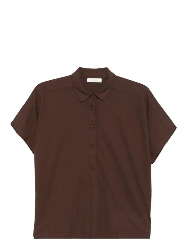 ZANONE Short-sleeved Cotton Polo Shirt - Brown