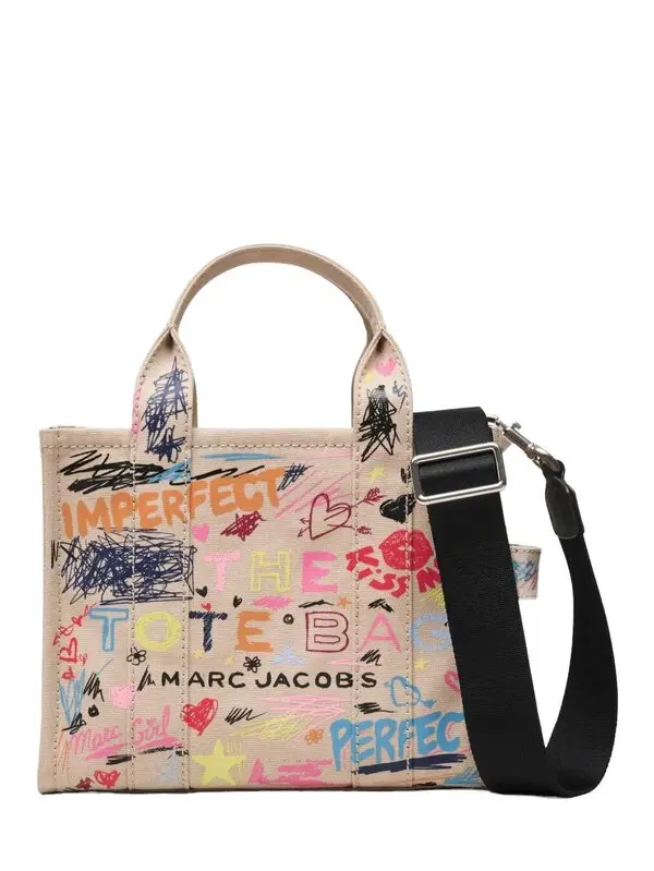 Marc Jacobs The Punk Scribble Canvas Small Tote Bag - Nude & Neutrals