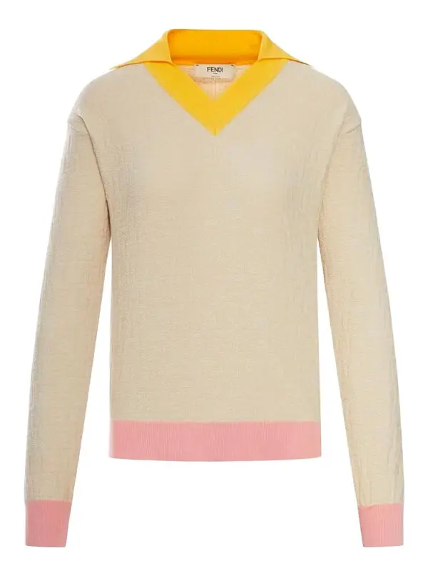 Fendi Cotton And Silk Sweater - Nude & Neutrals