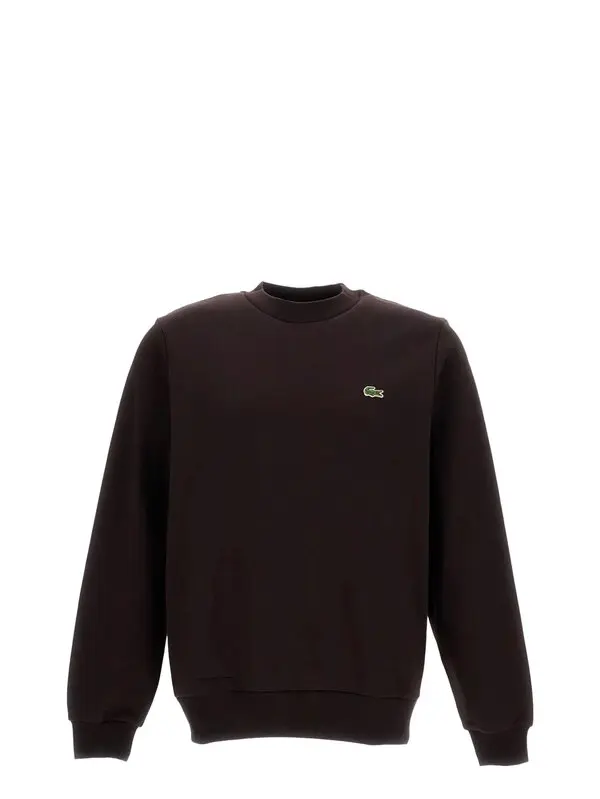 Lacoste Crew Neck Sweatshirt With Logo - Brown