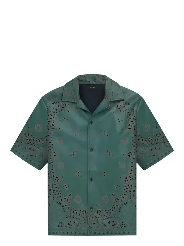 Amiri Leather Bandana Short Sleeve Shirt - Green
