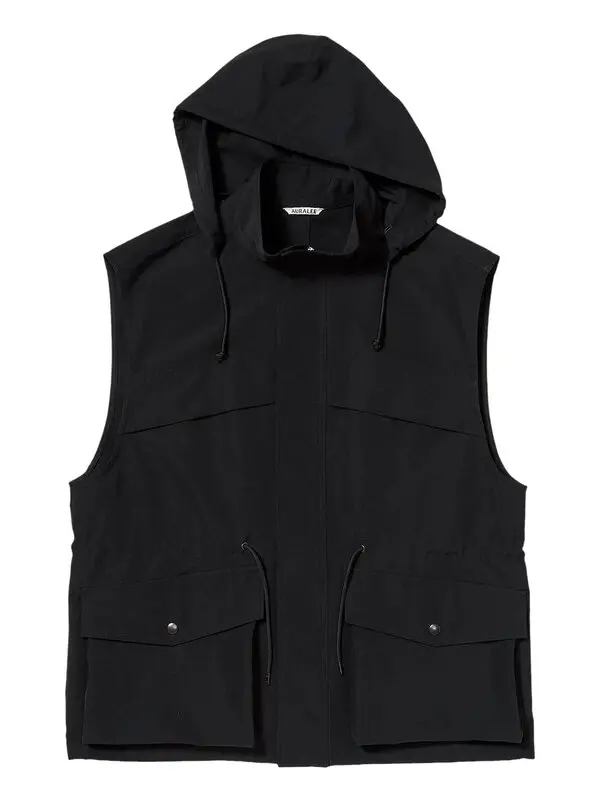 Auralee Wool Max Canvas Over Vest - Black