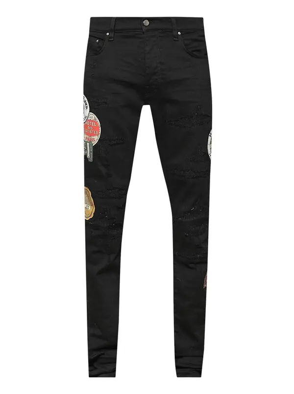 Amiri Travel Patch Repair Jeans - Black
