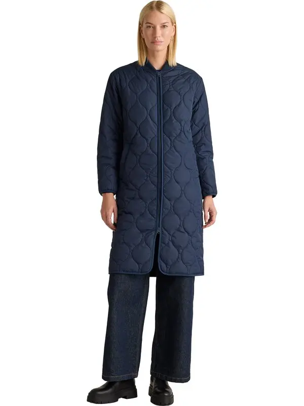 Quince Featherless Quilted Puffer Long Coat - Admiral