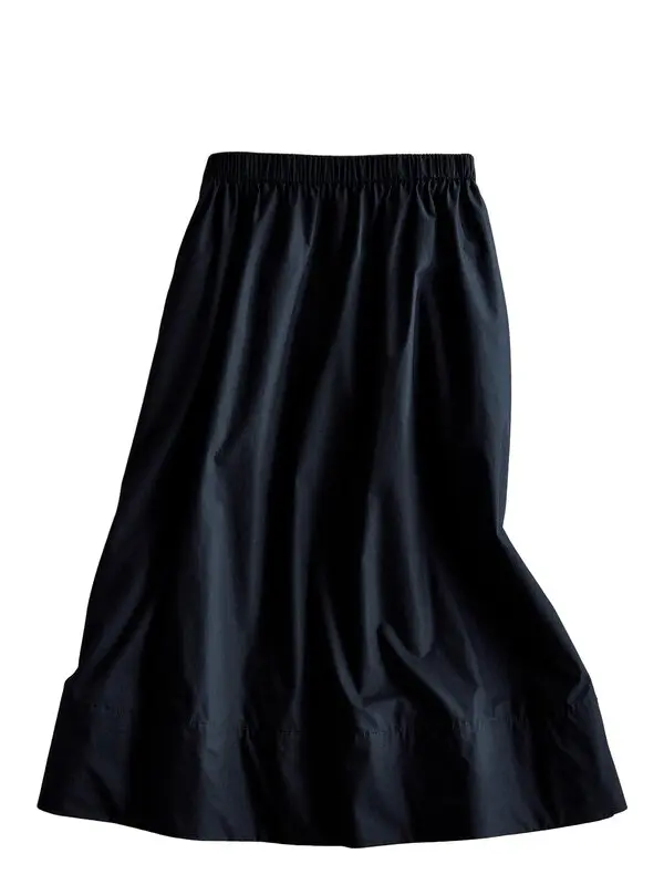 Quince Organic Cotton Poplin A-line Maxi Skirt - Black