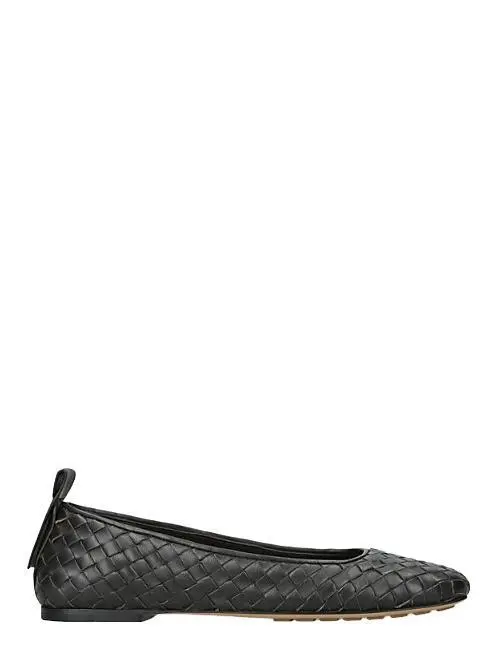 Bottega Veneta Charlotte Leather Ballerina Flats - Dark Brown