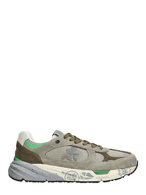 Premiata Mase Suede And Mesh Trainers - Taupe Comb