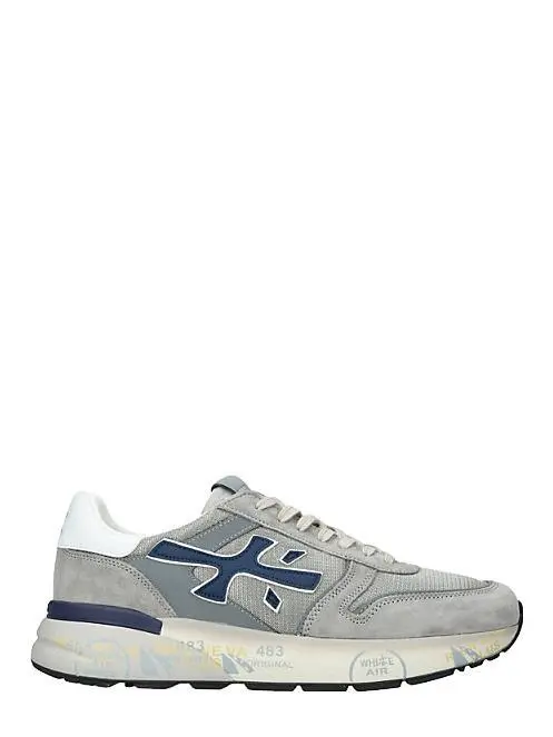 Premiata Mick Suede And Woven Trainers - Grey/m.cmb