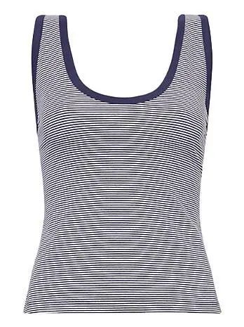 Good American Pinstripe Stretch-cotton Tank Top - Horizon Stripe