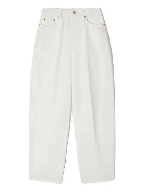 Sandro Barrel-leg High-rise Jeans - White