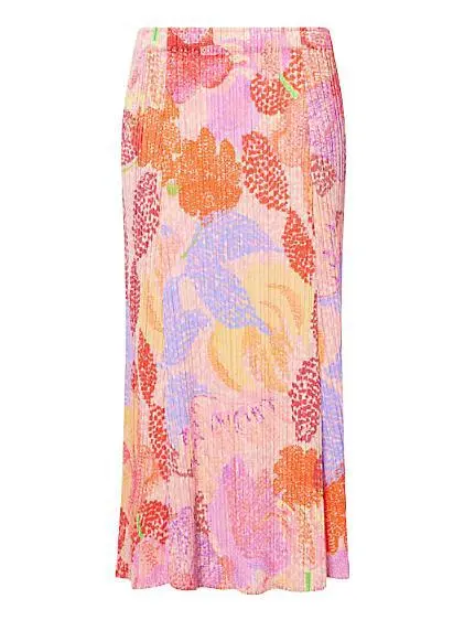 Issey Miyake Foggy Forest Plisse Midi Skirt - Pink