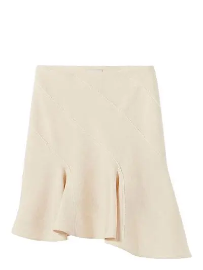 Claudie Pierlot Asymmetric Mid-rise Mini Skirt - Vanilla