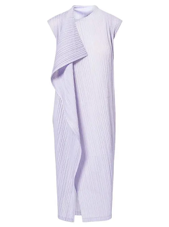 Issey Miyake Draped-panel Sleeveless Midi Dress - Light Purple