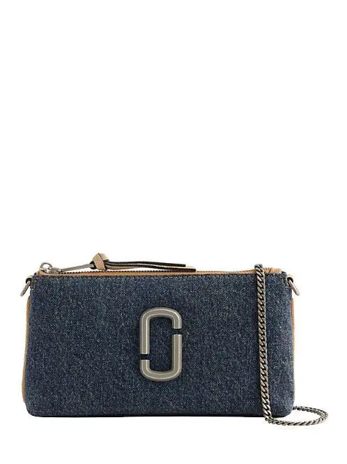 Marc Jacobs Snapshot Interchangeable-straps Denim Shoulder Bag - Dark Wash Indigo