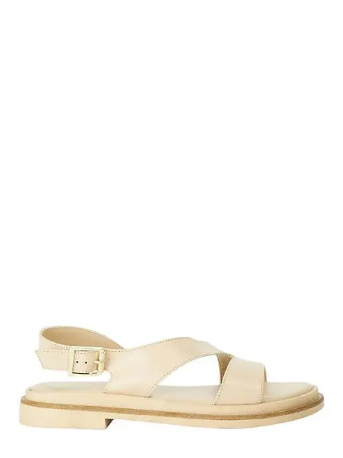 DUNE Larko Leather Sandals - Ecru Leather