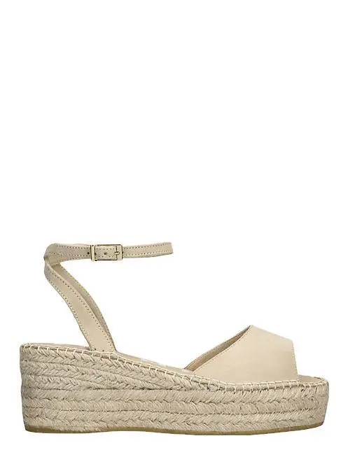 Manebí Hamptons Suede Espadrille Wedge Sandals - Champagne