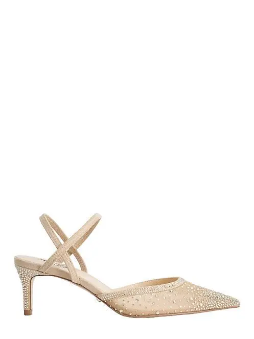 DUNE Rhinestone-embellished Mesh Courts - Blush Synthetic