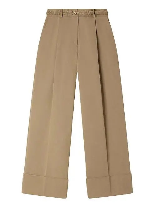 Sandro Wide-leg High-rise Suit Trousers - Beige