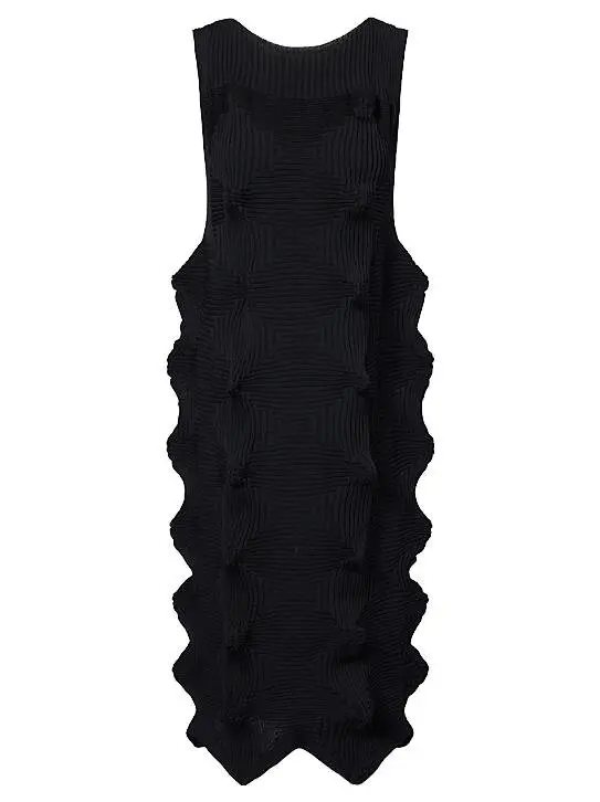 Issey Miyake Linkage Knitted Midi Dress - Black