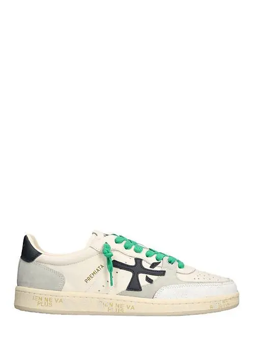 Premiata Bskt Clay Leather Trainers - White/navy