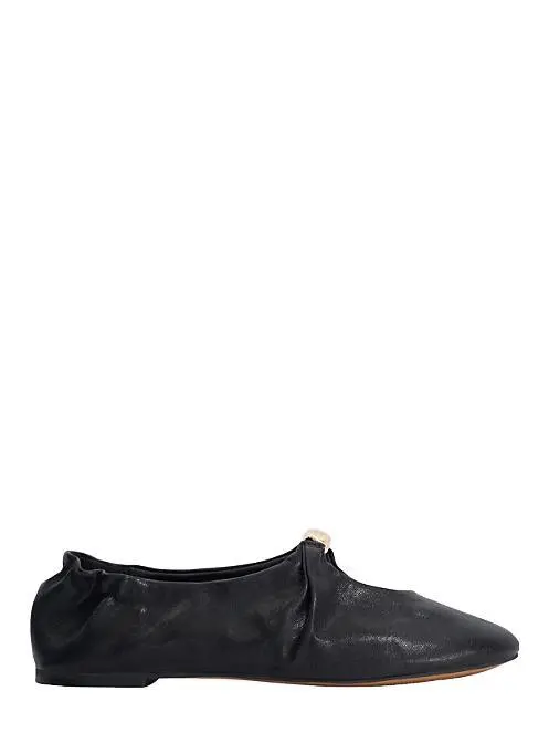 DUNE Havella Leather Ballet Flats - Black Leather