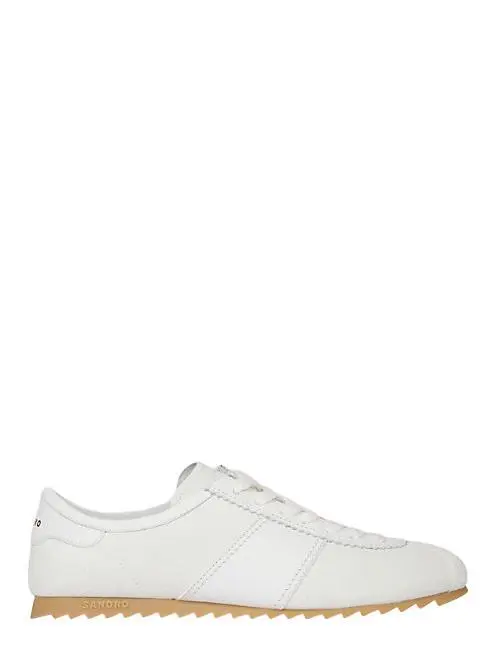 Sandro Leather And Suede Trainers - White