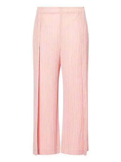 Issey Miyake Split Wide-leg Pleated Trousers - Coral Pink
