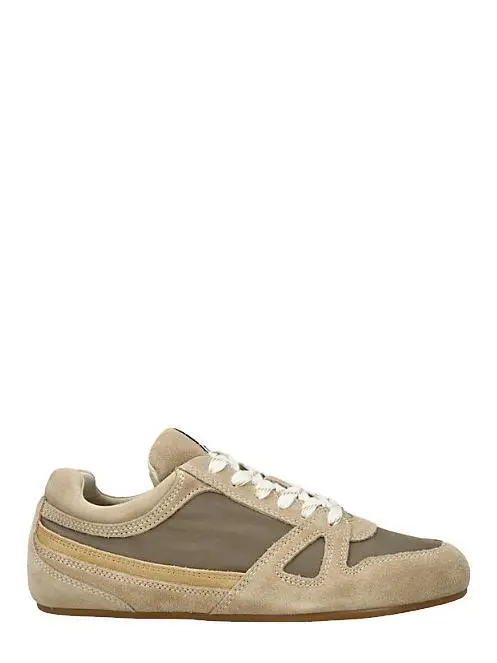 Isabel Marant Senny Woven And Suede Trainers - Beige Comb