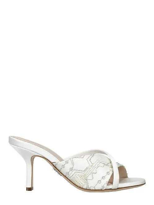 Rodo Mabella 80 Satin Heeled Mules - Beige Comb