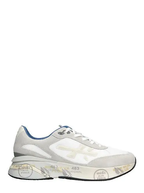 Premiata Moerun Suede And Mesh Trainers - White
