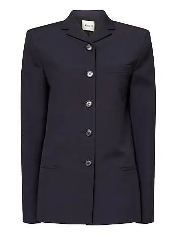 Khaite Celton Tailored Wool Jacket - Dark Navy