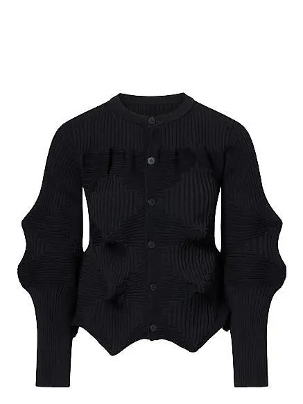 Issey Miyake Linkage Seamless Knitted Cardigan - Black