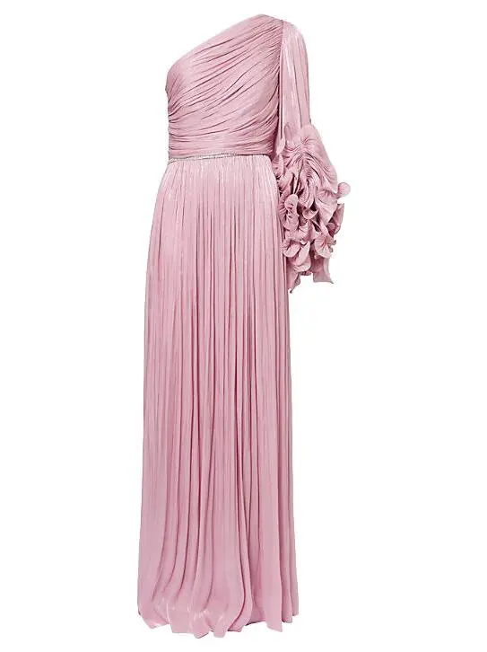 Costarellos Aziza Asymmetric Gown - Dusty Pink