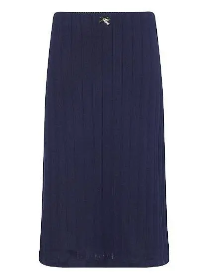 Lacoste Pointelle-knit Cotton Midi Skirt - Navy