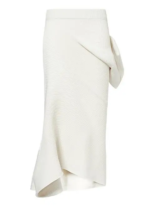 Issey Miyake Knitted Midi Skirt - Off-white