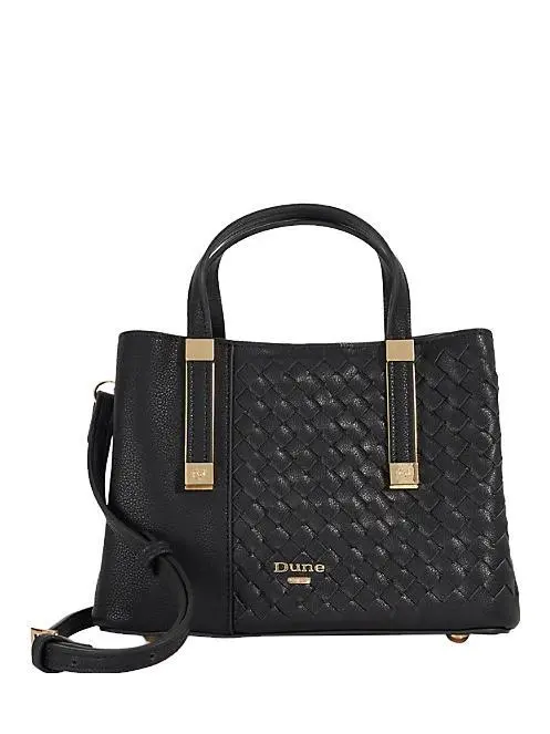 DUNE Woven Faux-leather Handbag - Black Synthetic